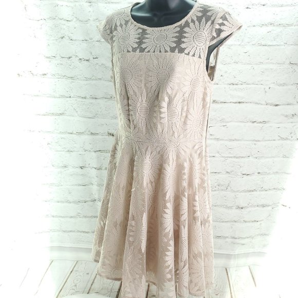 The Letter | Dresses | Tl The Letter Womens Cream Lace Floral Fully ...
